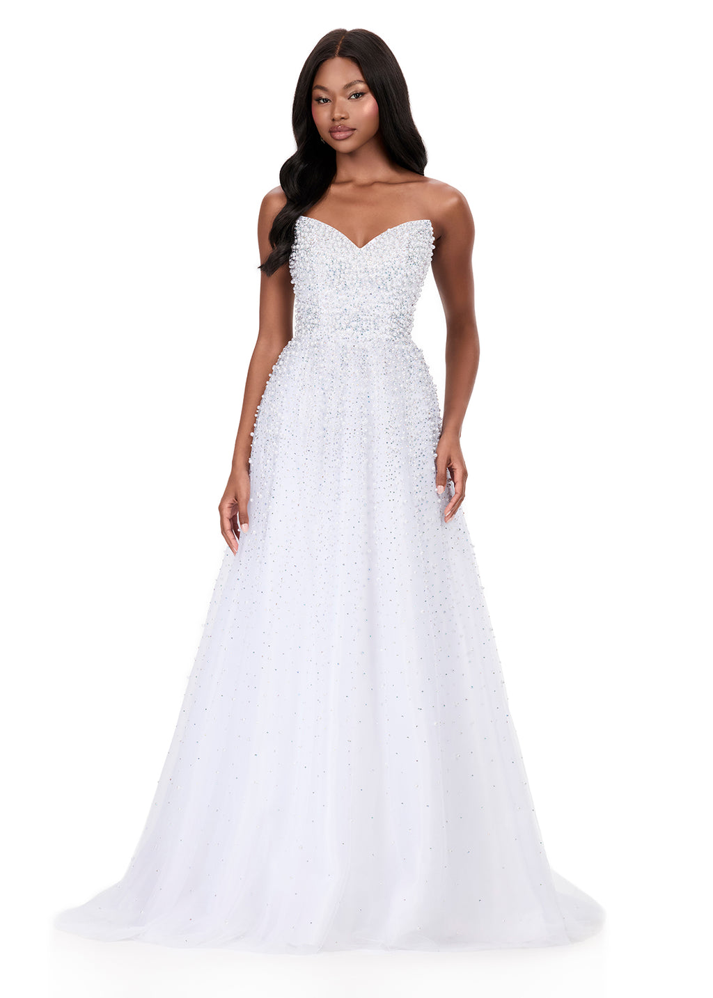 ASHLEYlauren Style 12180 - Strapless Gown with Press On Crystals